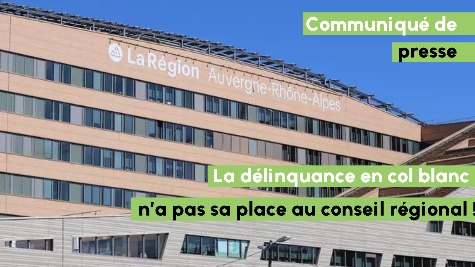 La délinquance en col blanc n’a pas sa place au conseil régional ...