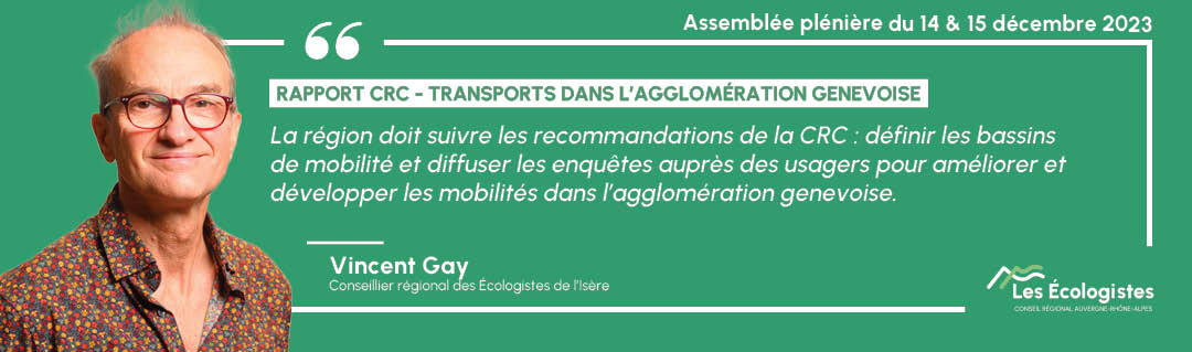 Intervention de Vincent Gay sur le rapport CRC - Transports dans l ...