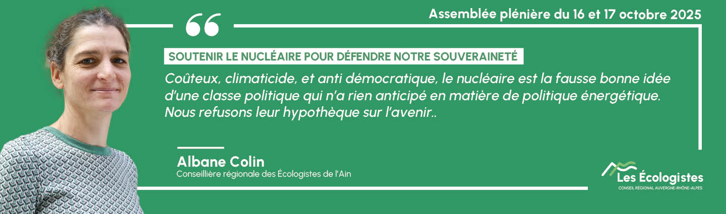 Intervention de Albane Colin sur le soutien du nucléaire pour défendre ...